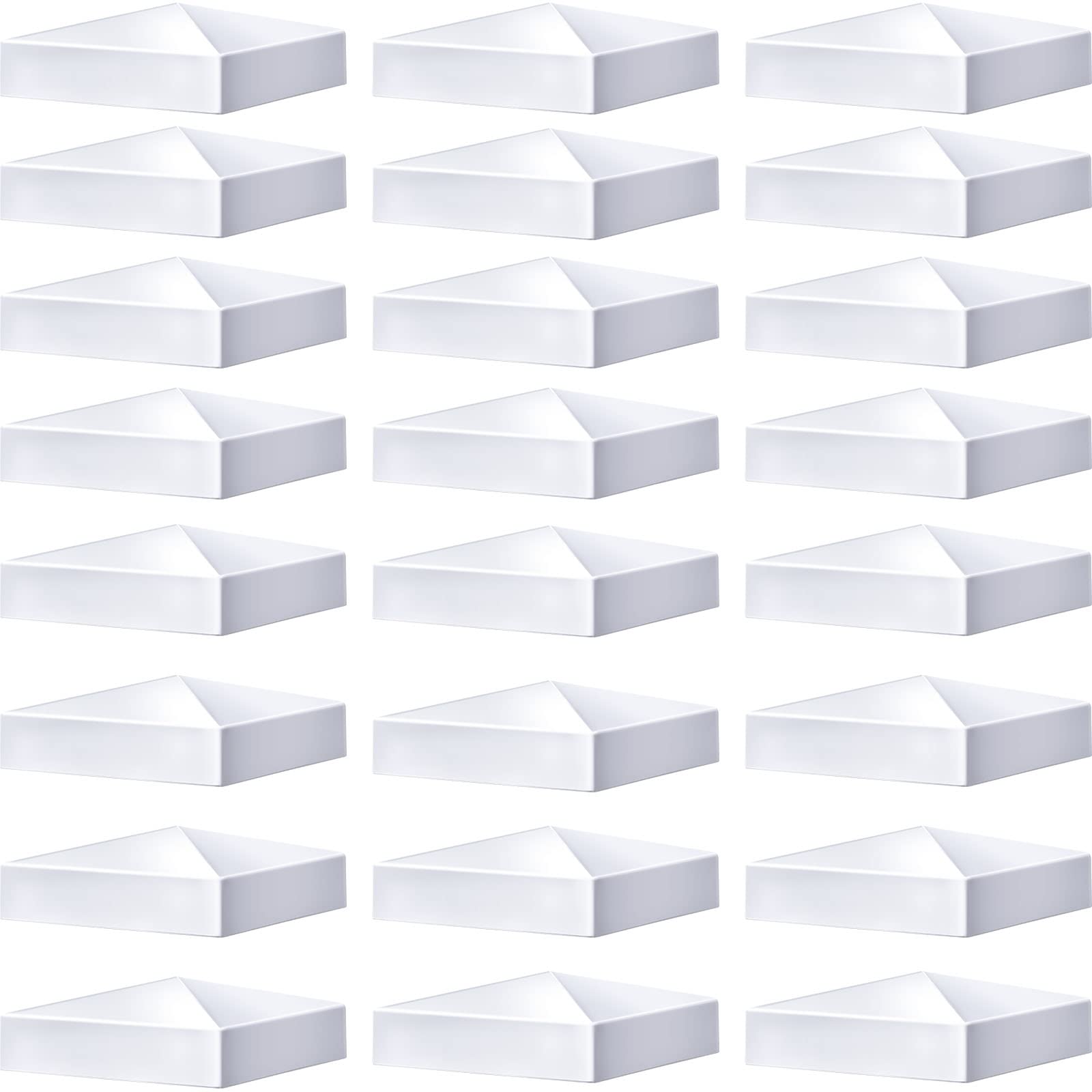 Pyramid White PVC Vinyl Post Top Caps, Fence Post Caps, Deck Post Caps ...