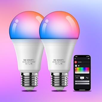 Smart Light Bulbs 2Pack, Color Changing Light Bulb Works w/Alexa Google ...