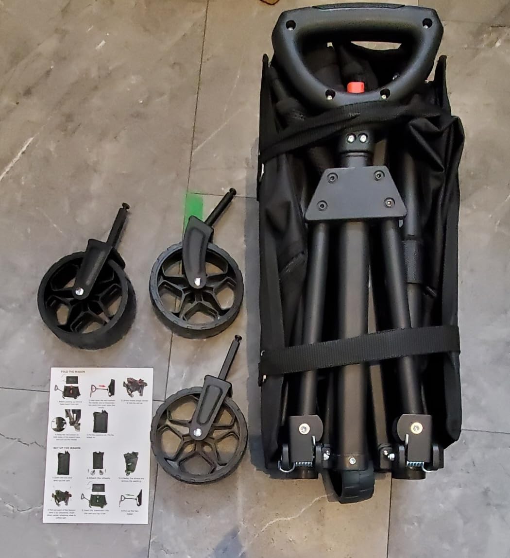 MAIZOA Collapsible Folding Wagon, Wagon Cart Heavy Duty Foldable ...