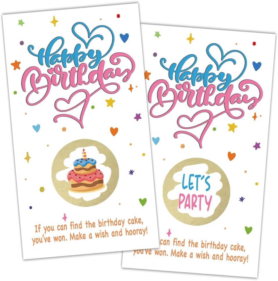 Amazon.com : Remarkabel 50 Pcs Happy Birthday Day Party Game Scratch ...