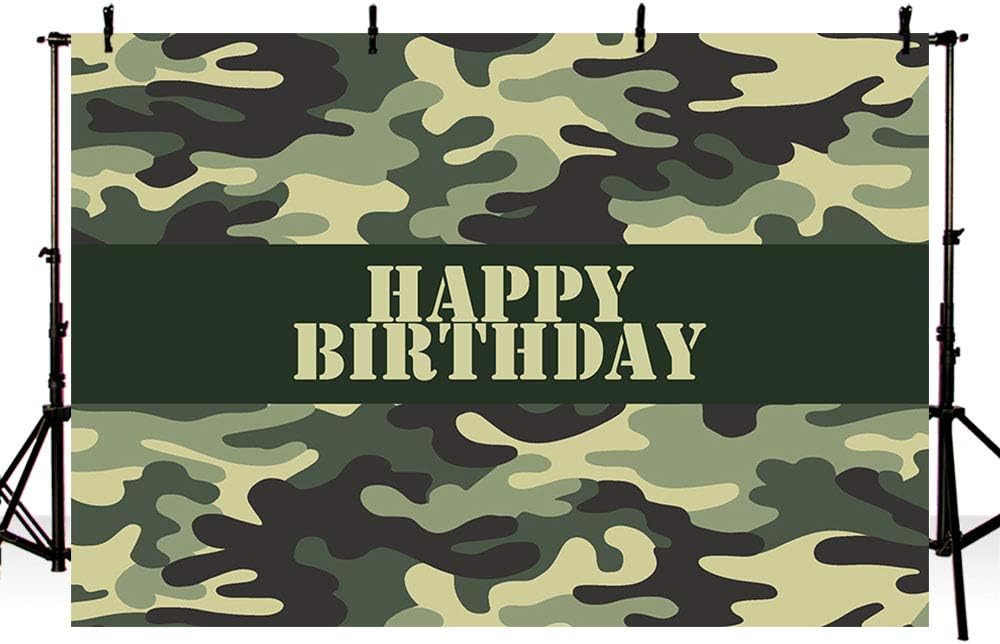 Amazon.com: 6 X 3.6ft Camouflage Happy Birthday Banner Camouflage ...