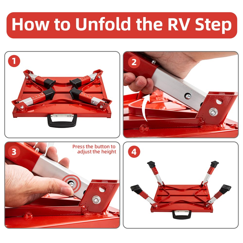 Snapklik.com : Homeon Wheels Foldable RV Step Stool, Portable Aluminum ...