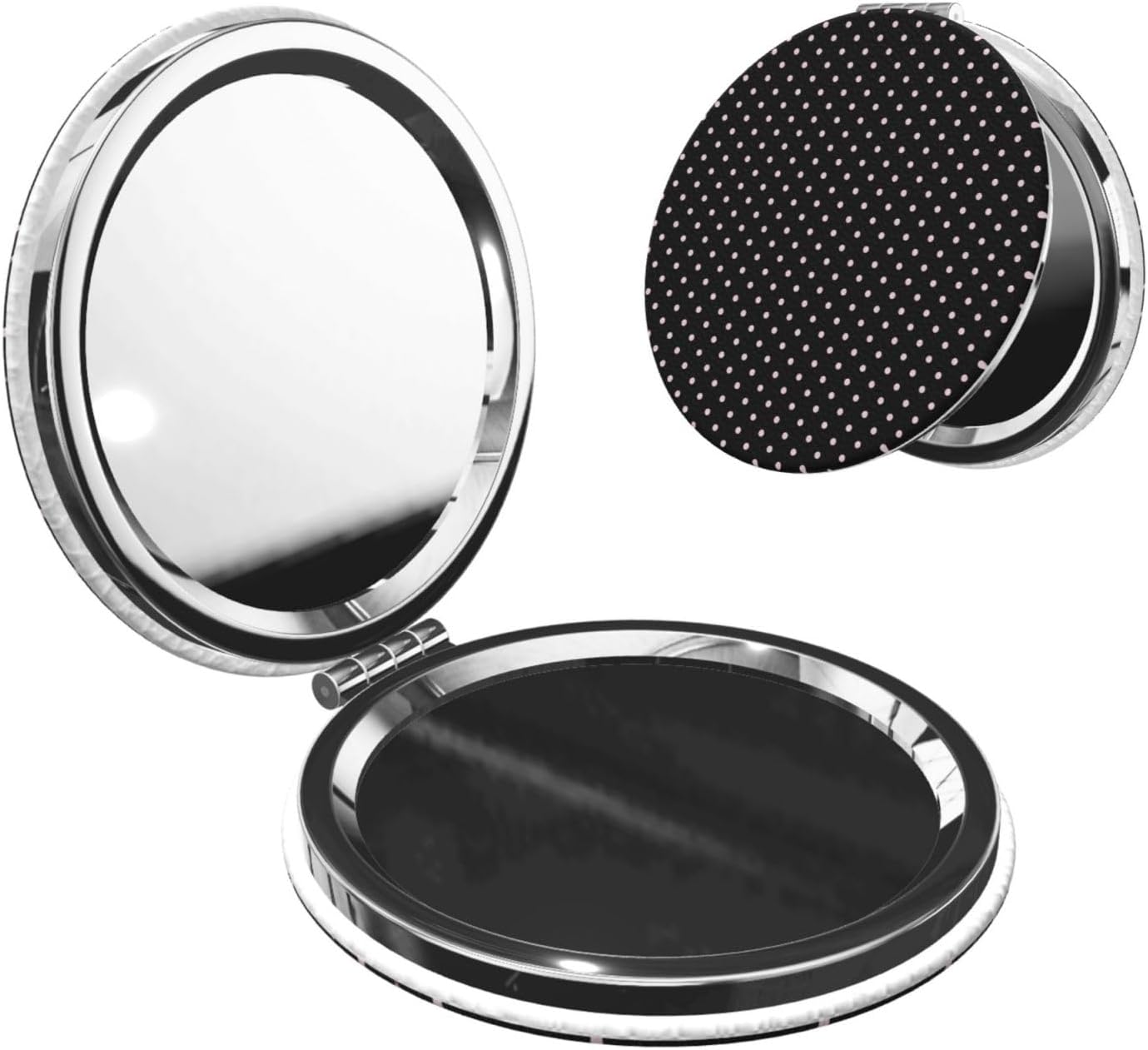 Amazon.com: Small Compact Mirror for Purses - Polkadots Balck Pattern ...