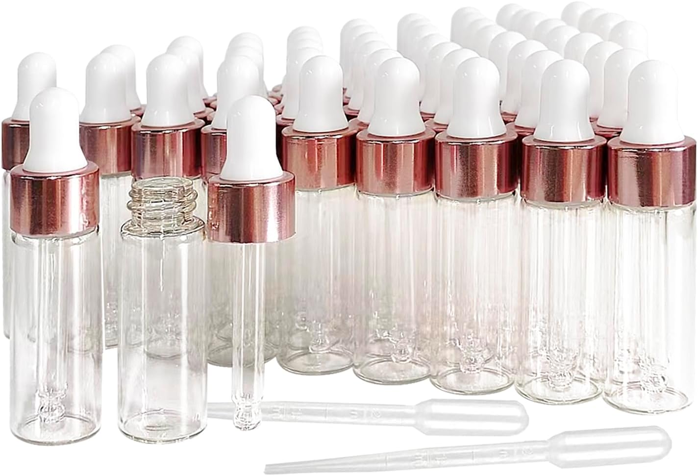 Amazon.com: 50 Pcs Mini Glass Dropper Bottle 5ml Clear Glass Dropper ...
