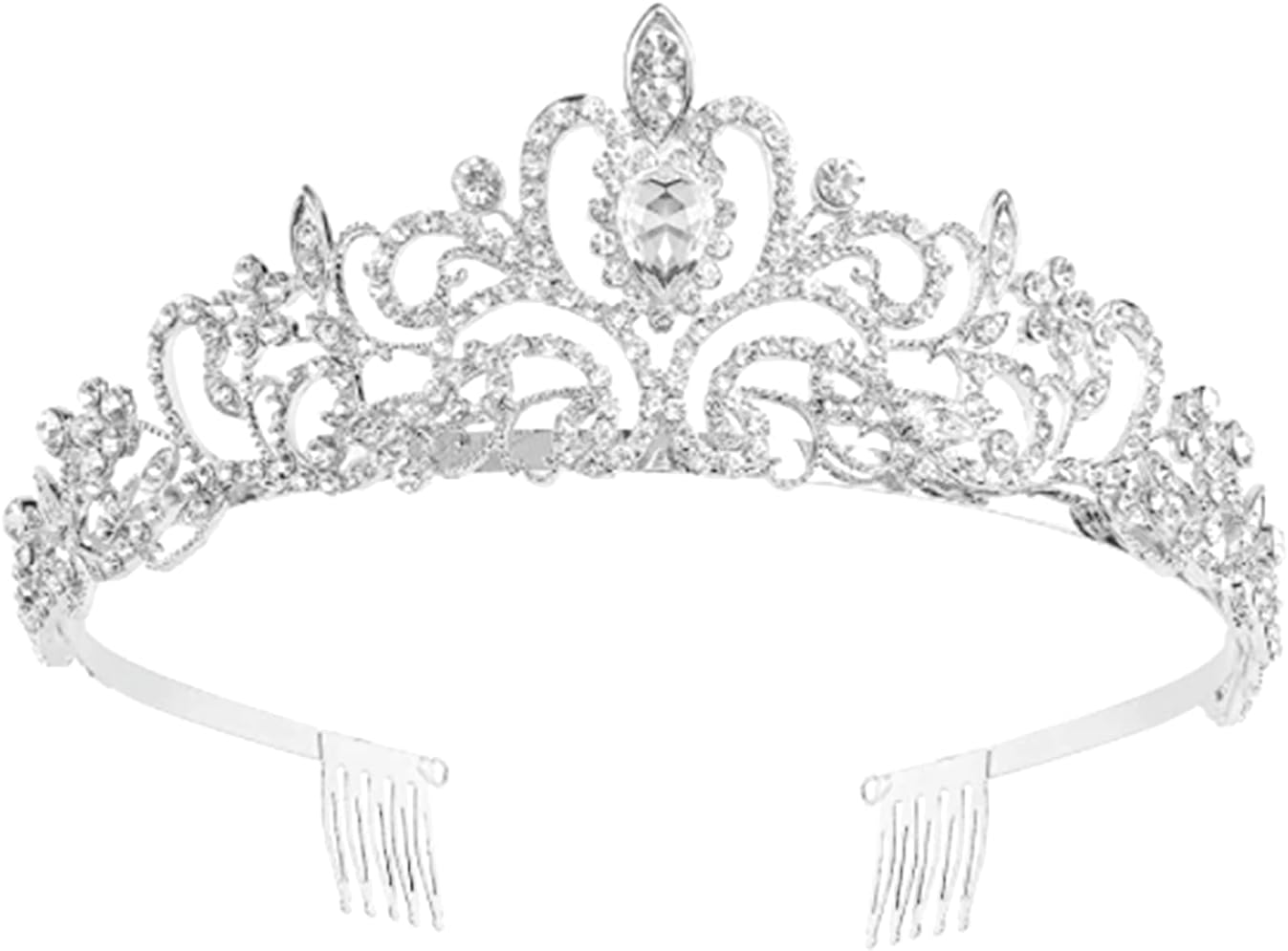 Sanvpwsan Silver Tiara with Crystal Crown Rhinestones, Perfect for Girl ...