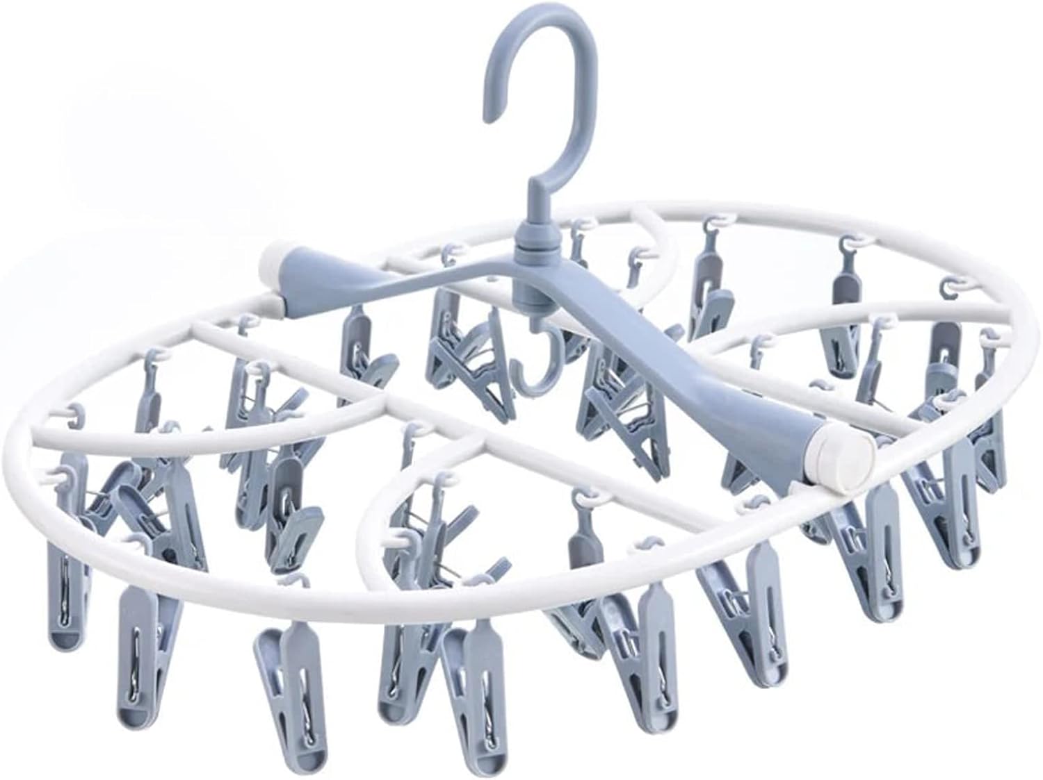 MuHadJiya Foldable Clip Hangers,Hanger with 32 Drying Clips,Plastic ...