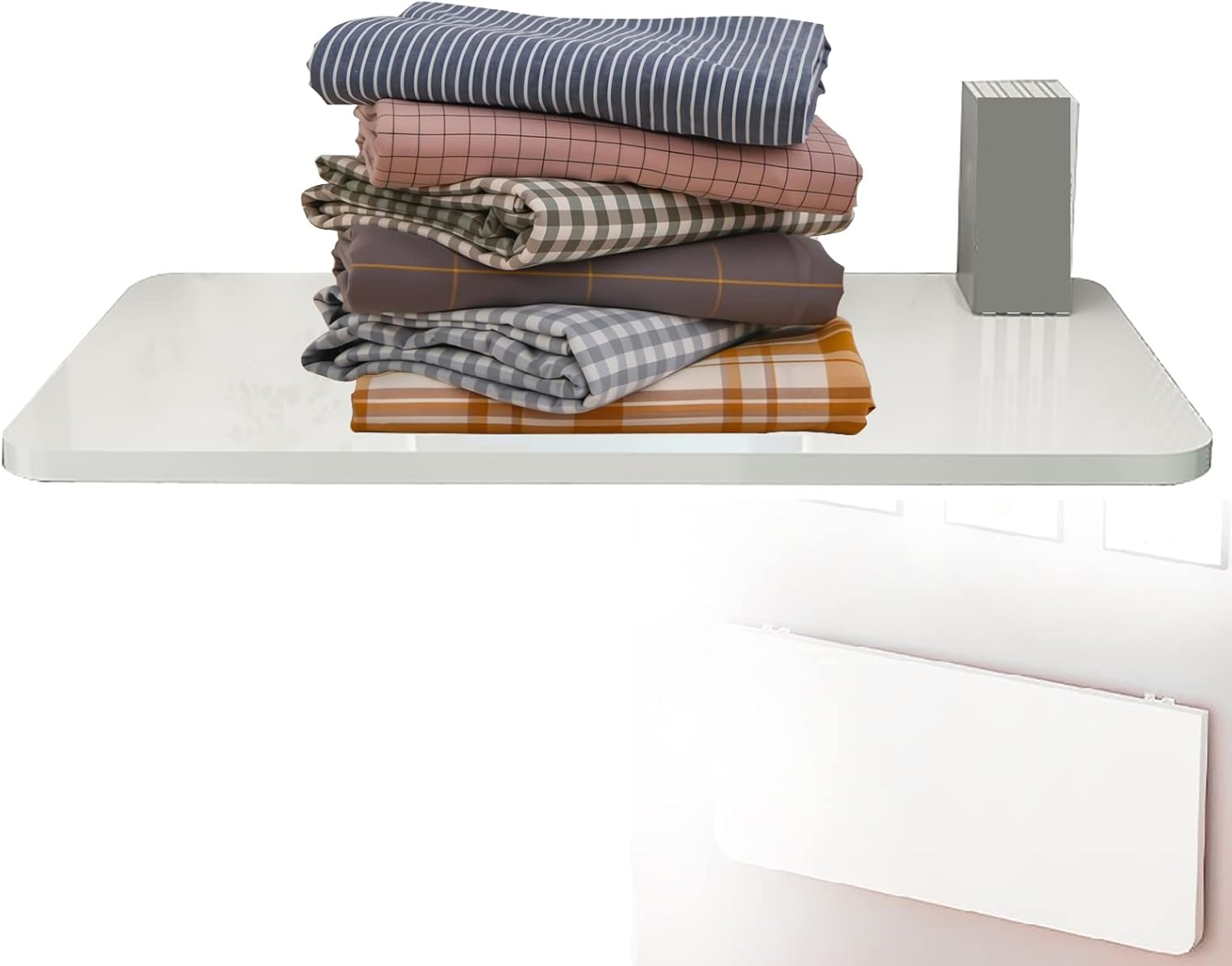 Amazon.com - Wooden Wall Mount Table for Small Saving Spaces White ...