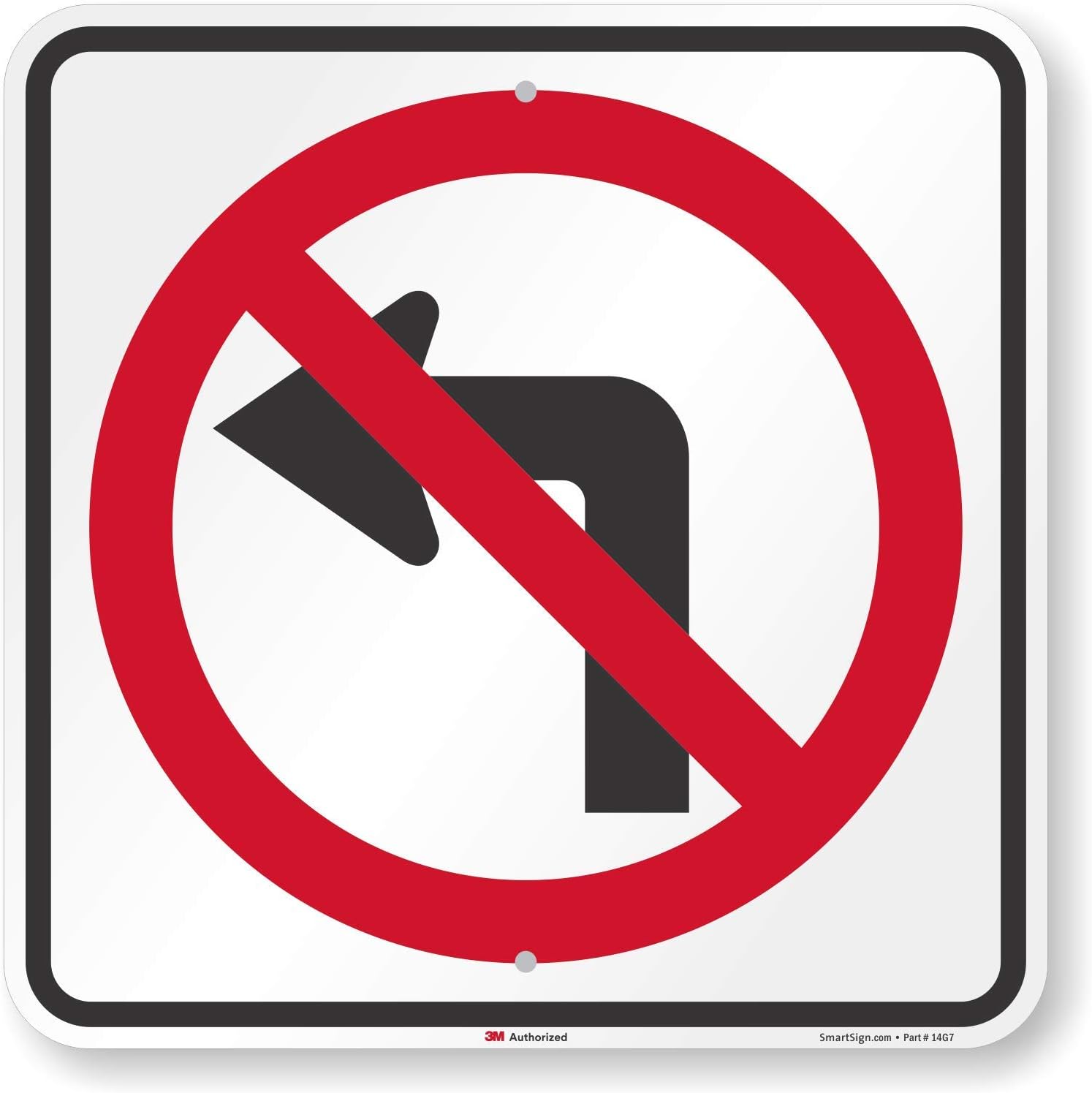 Amazon.com: STOPSignsAndMore - No Left Turn with Symbol Sign - 18x24 ...