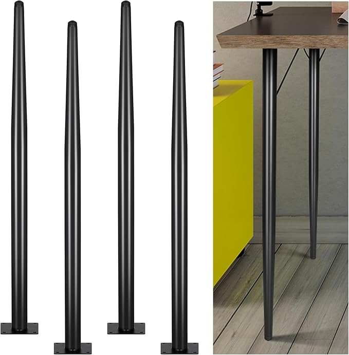 Amazon.com: DoubleFill 4 Pack 30 Inches Metal Table Legs Round Tapered ...