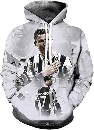 Amazon.com: OYLIE Unisex Cristiano Ronaldo 3D Printed Hoodie,CR7 Cotton ...
