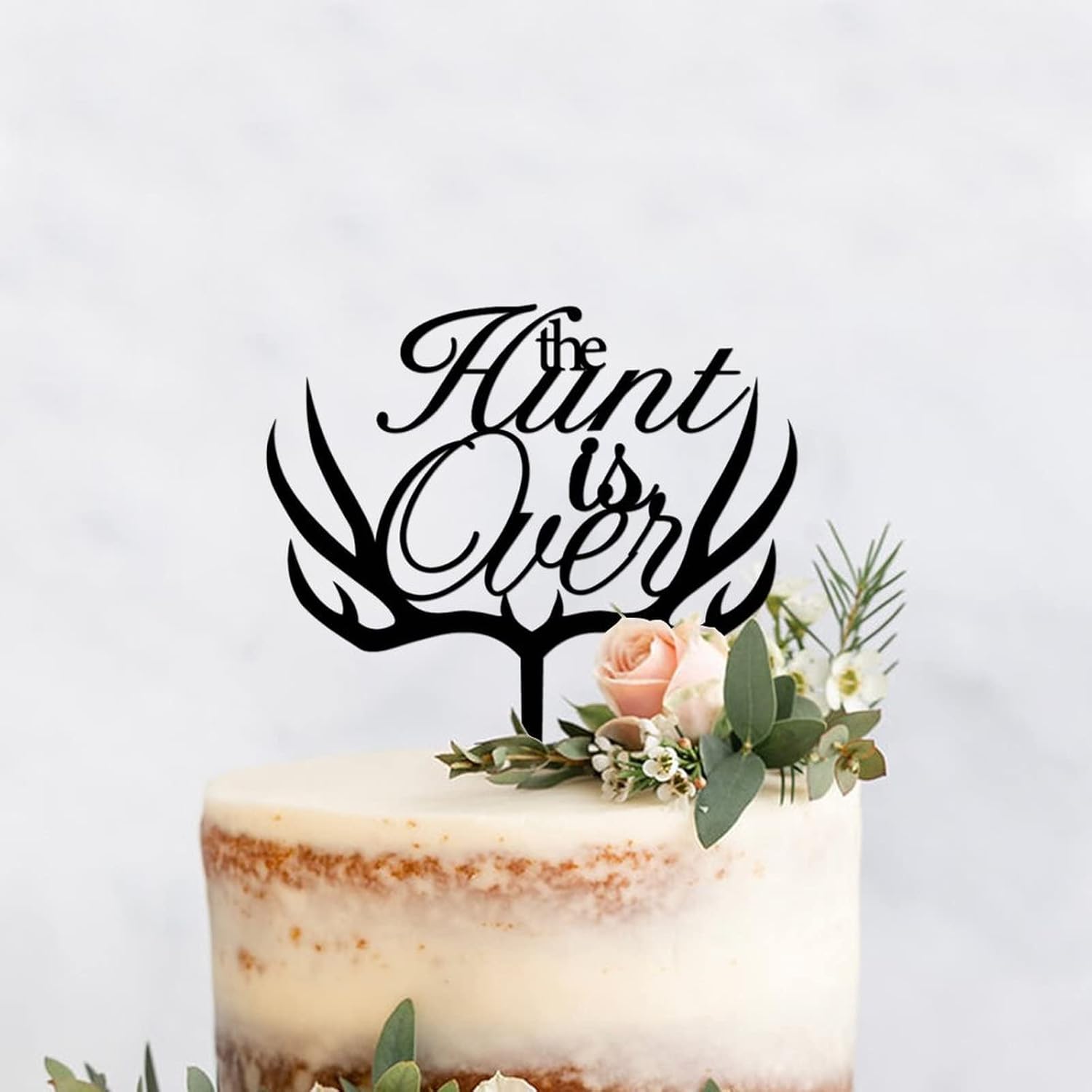 Amazon.com: The Hunt Is Over Cake Topper, Deer Cake Topper, Buck And ...