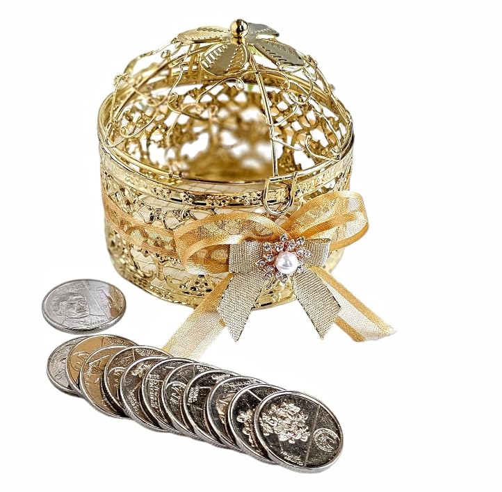 Amazon.com: Filipino Wedding Coins Arras, Gold Arras with 13pcs ...