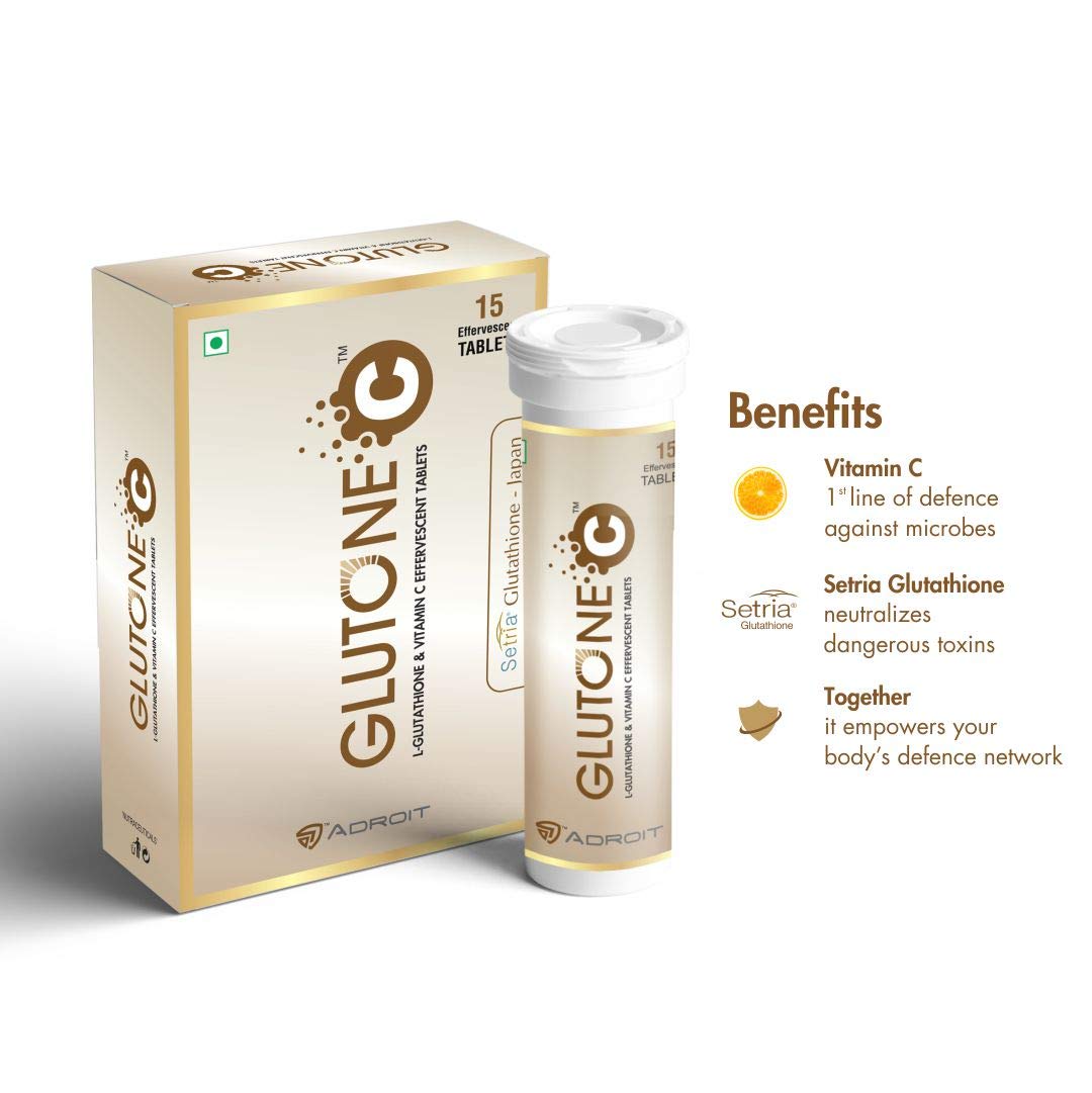 Buy Glutone C–Glutathione & Vitamin C Effervescent Tablets| Made with ...