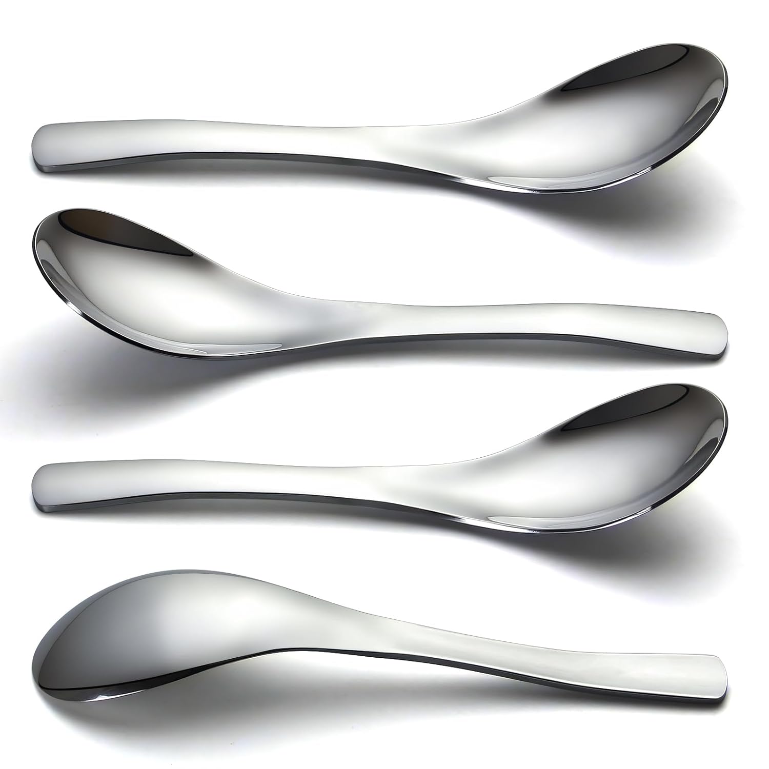 Buy AYFDISHS Soup Spoons,Stainless Steel Table Spoon 6 Inch,Chinese ...