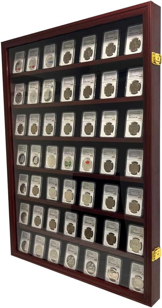 Amazon.com: PCCB MINGT Wall-Mounted Black (7 Rows) NGC PCGS ICG Wooden ...