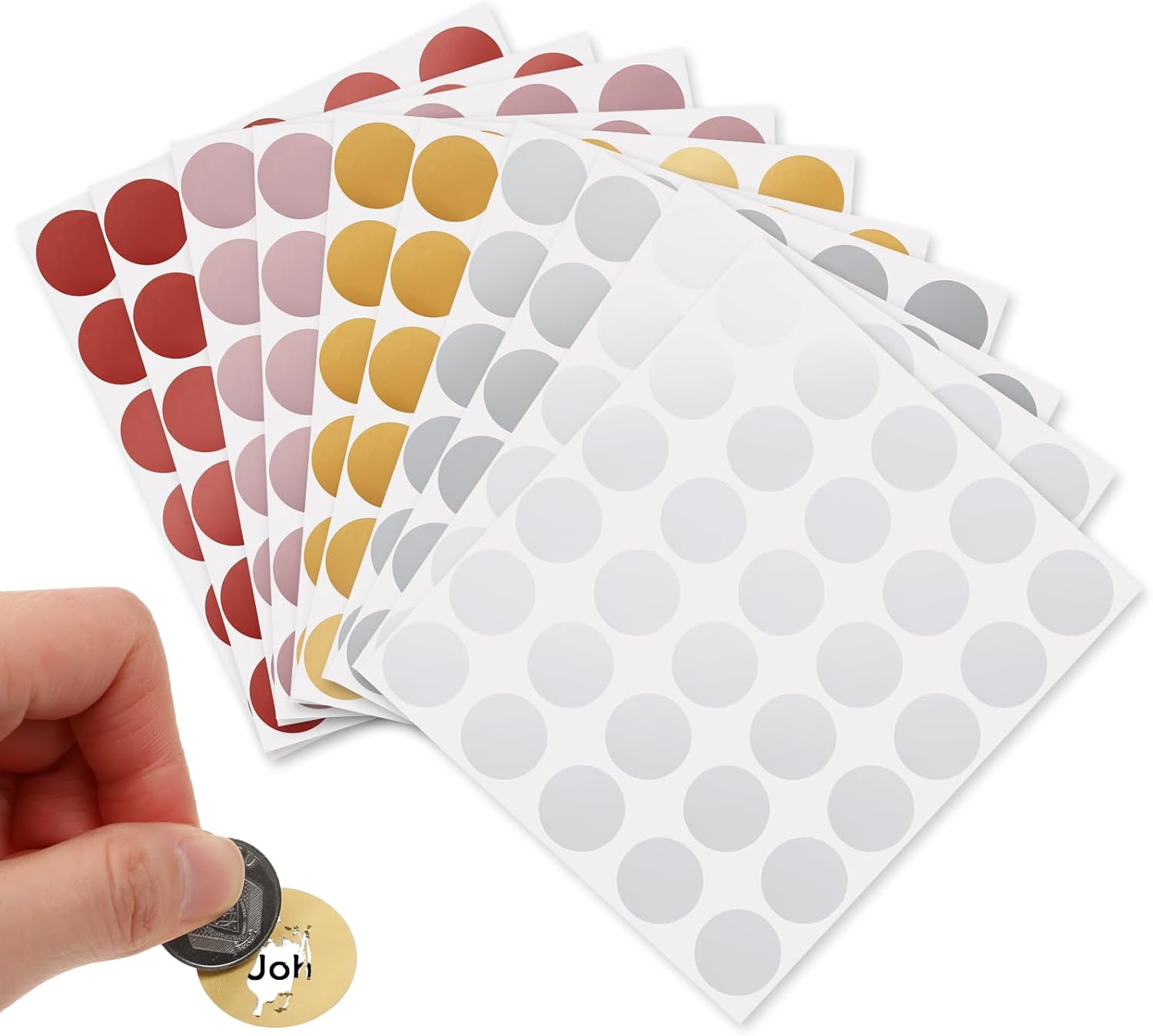 Amazon.com: TIESOME 300 Pcs 1" Scratch Labels, 5 Colors Round Circle ...
