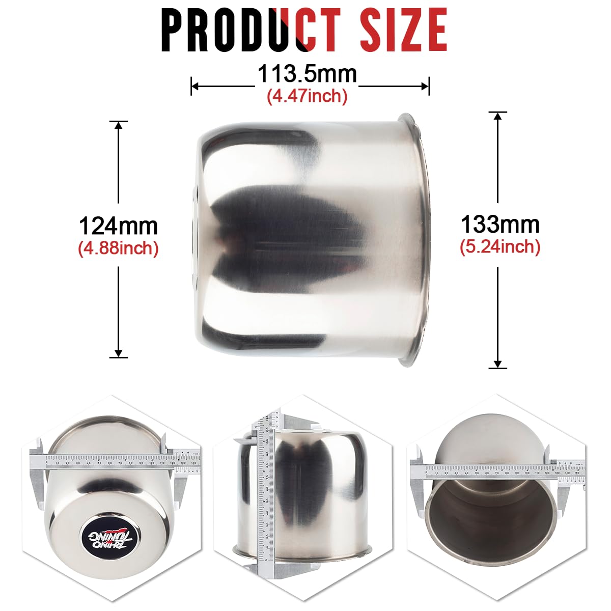 Snapklik.com : RTrhinotuning 4 PCS 4.88in Stainless Steel Trailer Wheel ...