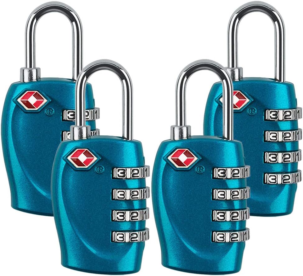 Amazon.com: 4 Dial Digit TSA Approved Travel Luggage Locks Combination ...