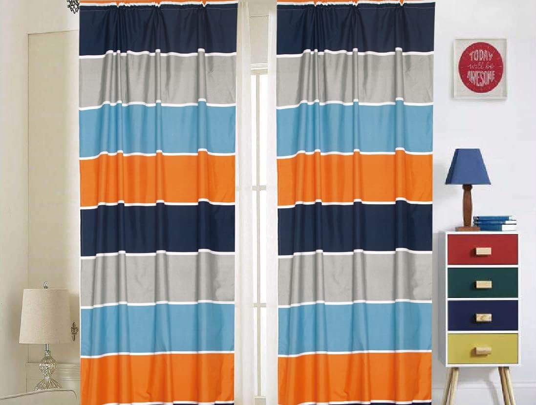 Amazon.com: Sapphire Home 2 Panel Curtain Set, Vibrant Multi-Color ...