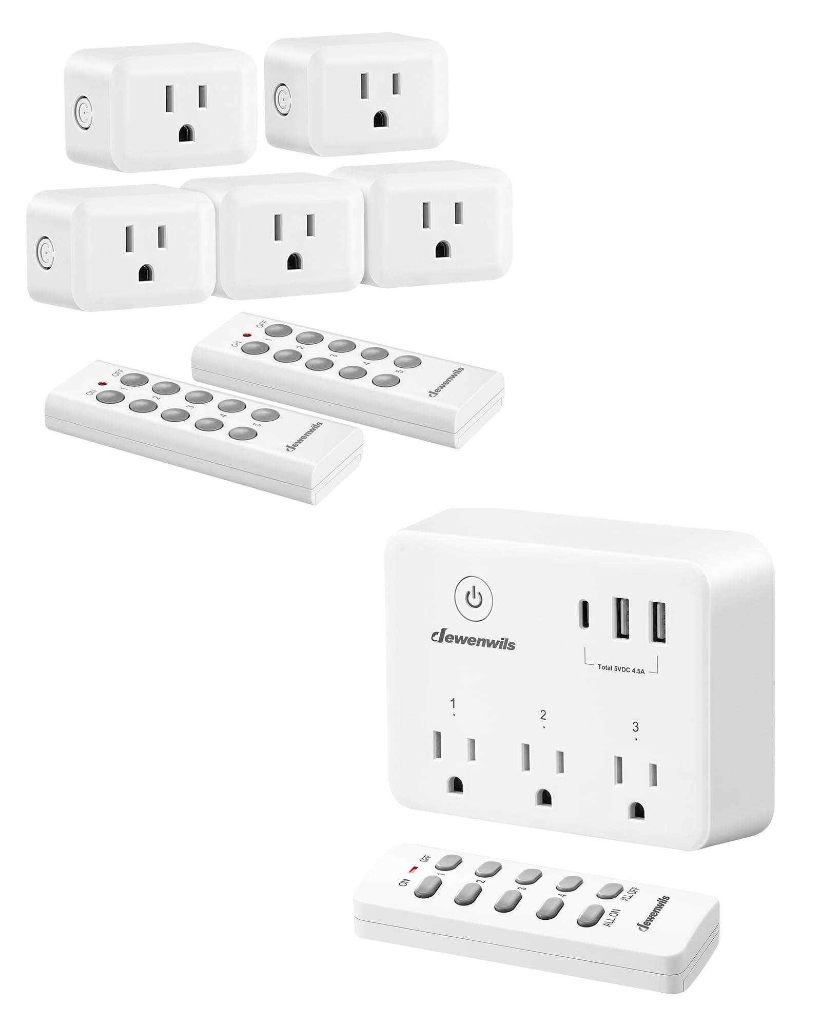 DEWENWILS Indoor Remote Control Outlet, Programmable and Expandable ...