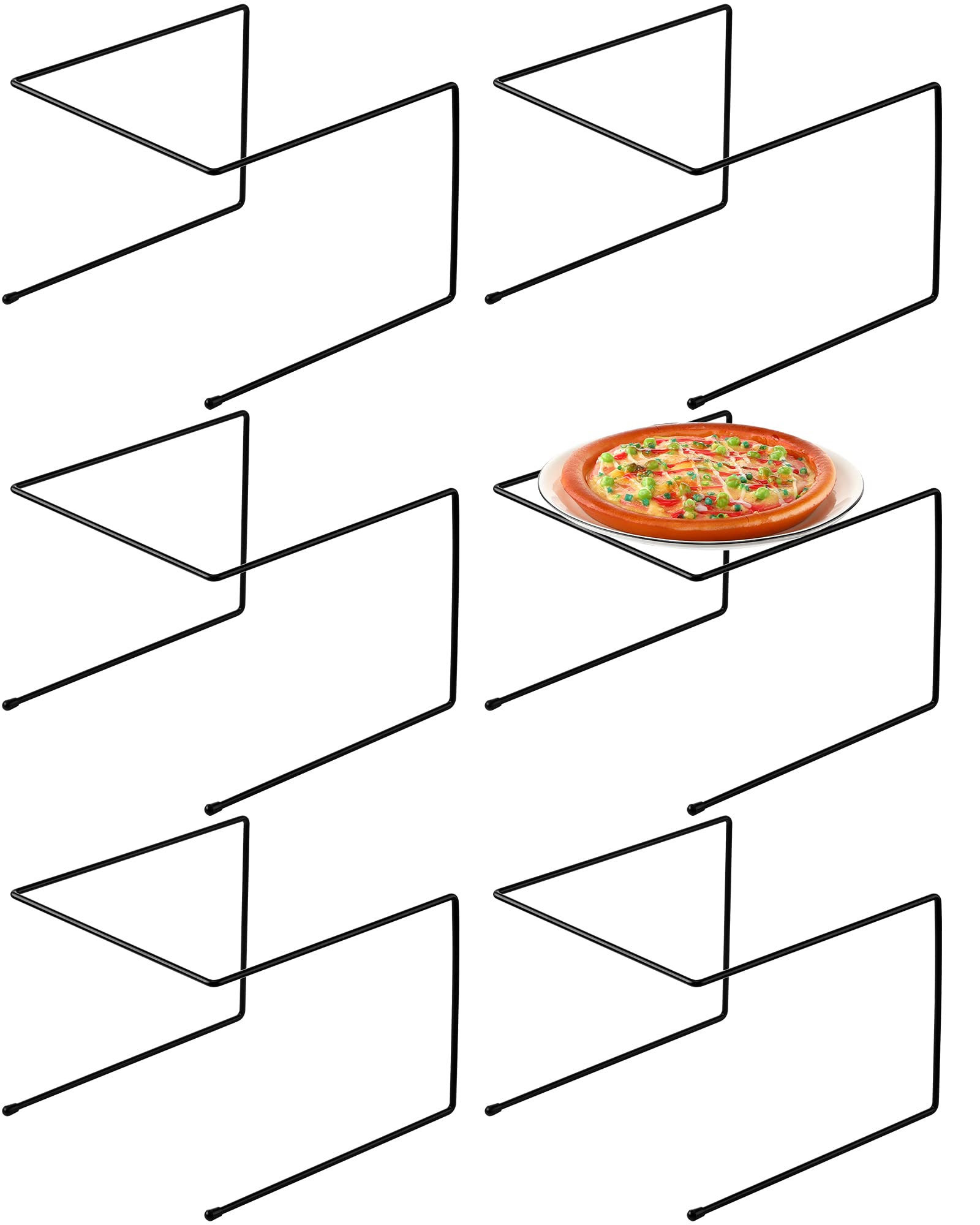 6 Pcs Black Metal Pizza Stand Pizza Pan Riser Stands Pizza Rack Stand ...