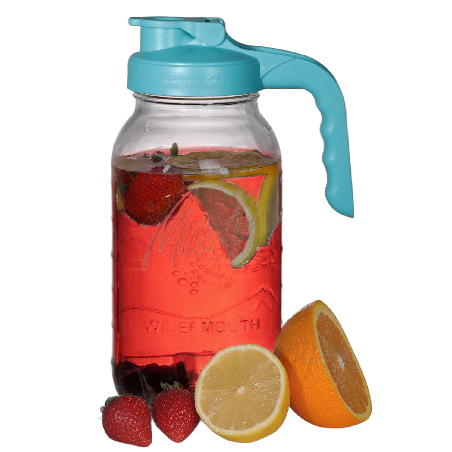 Amazon.com: Baflan Glass Mason Jar Pitcher with Lid - Wide Mouth 2 ...