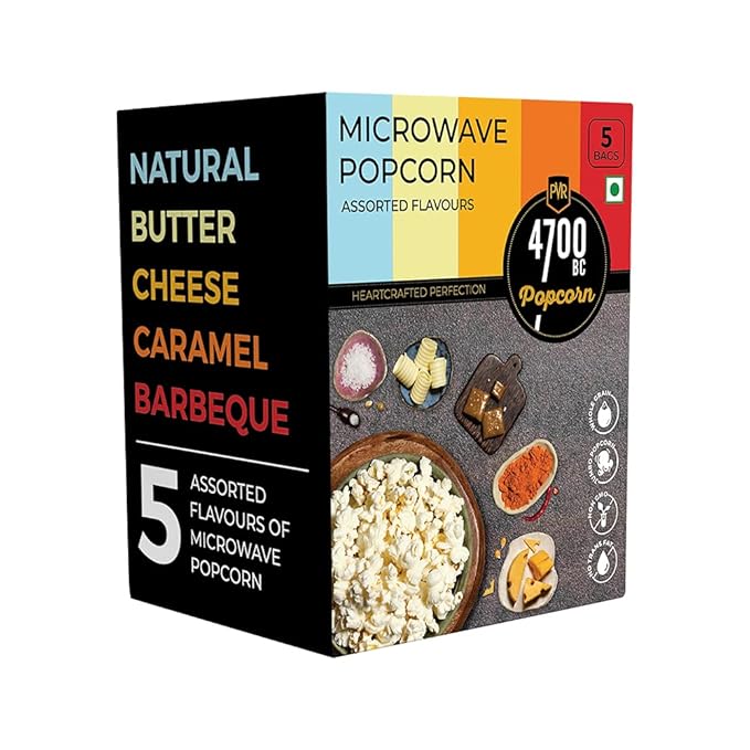 4700BC Popcorn, Microwave Bags, Assorted Flavours, 454g, (Pack of 5 ...