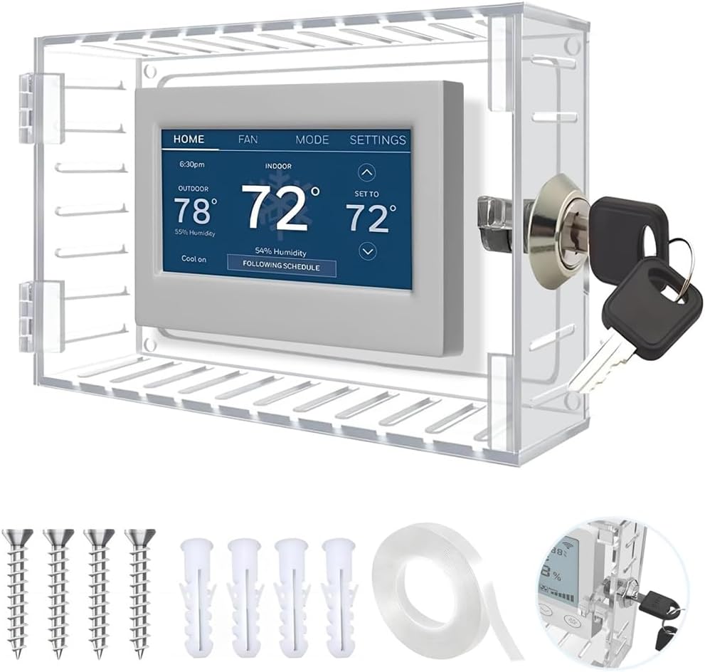 ZDUSGYL Thermostat lock box with key, Universal Acrylic Thermostat ...