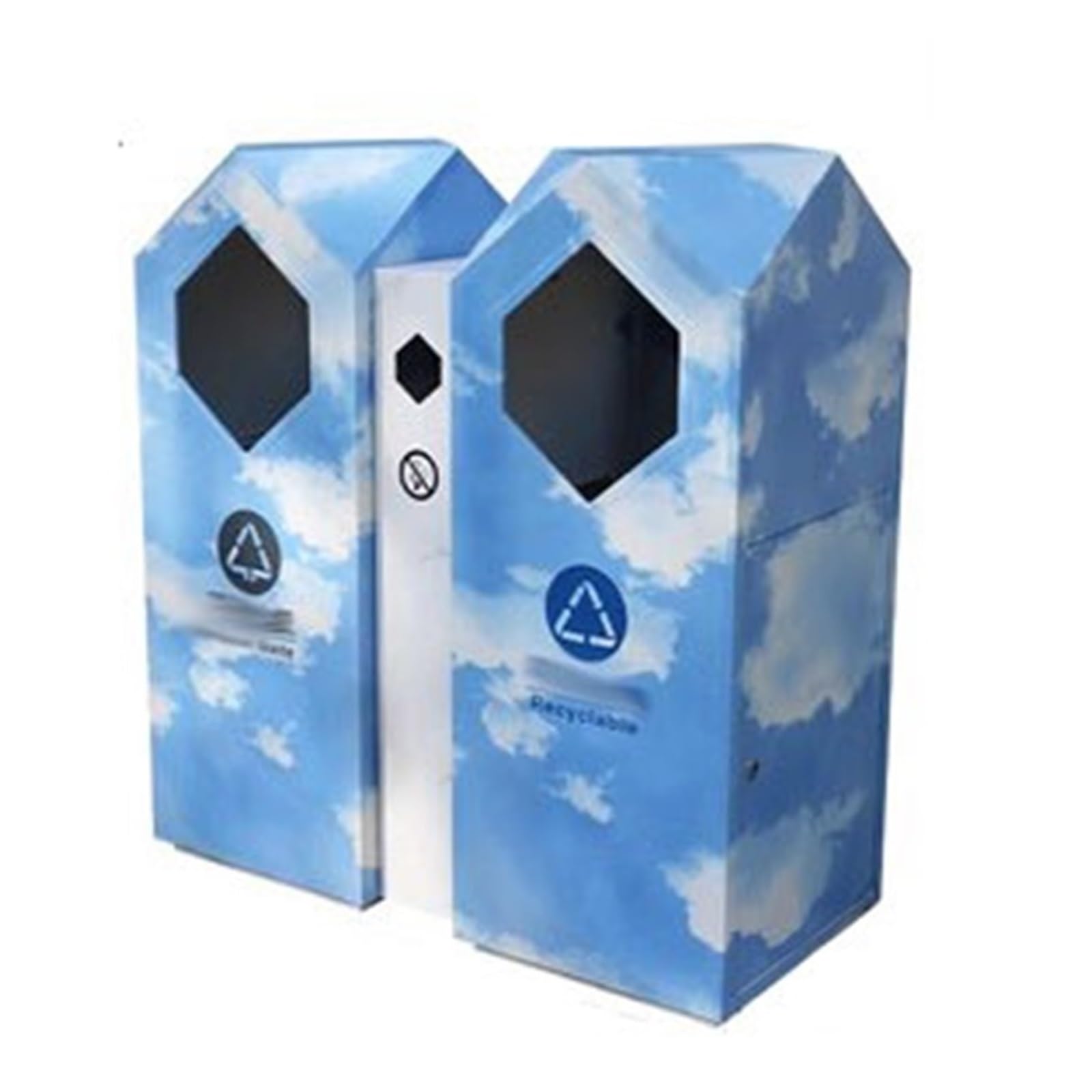 Scenic Sky Steel GLigeT Outdoor Trash Can Outdoor Rubbish Bin