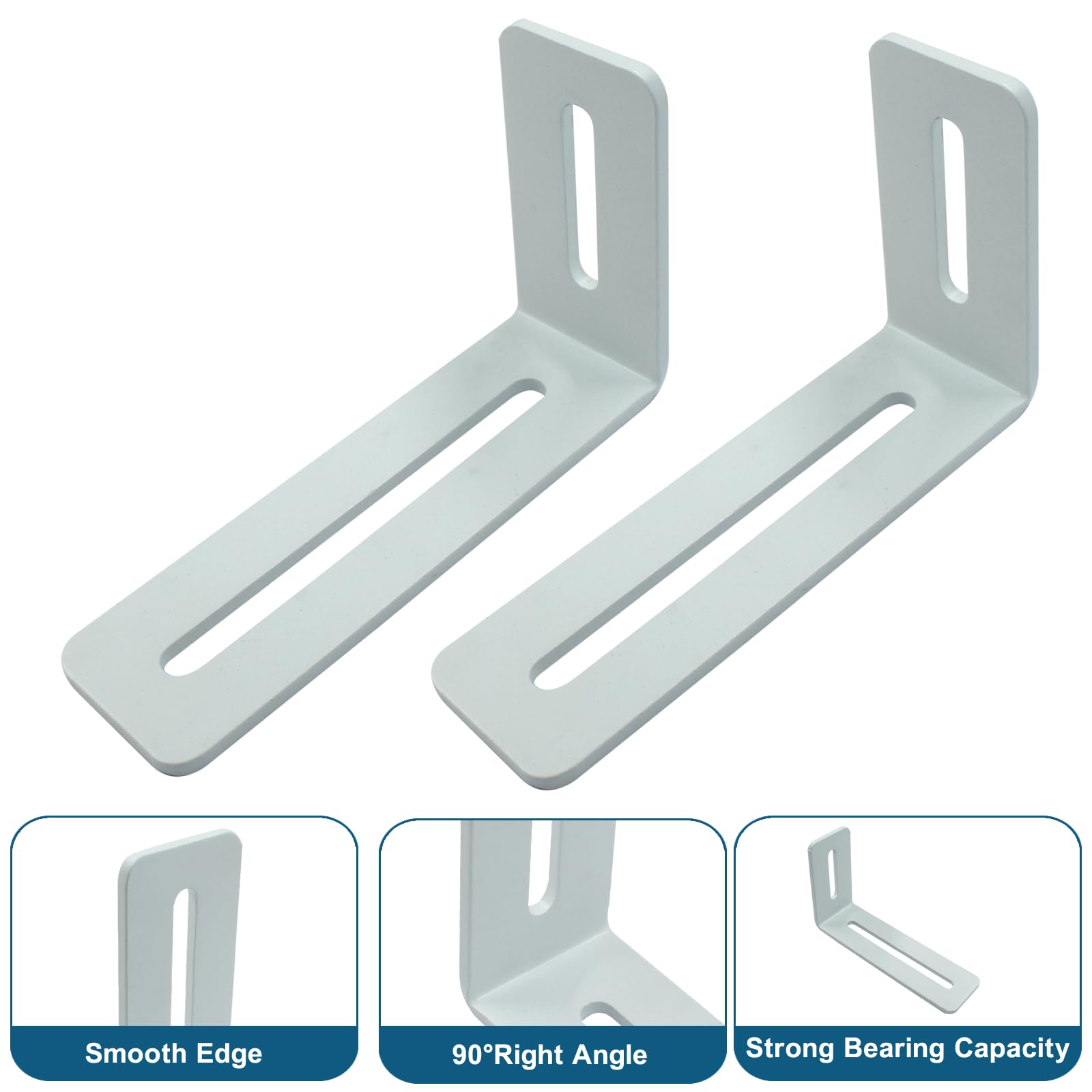 Snapklik.com : Biaungdo 4 Pcs White Adjustable L Bracket