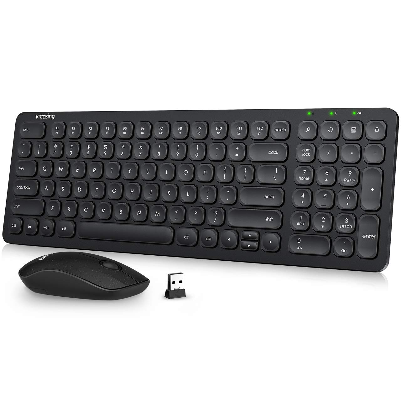 Buy VicTsing Compact Wireless Keyboard and Mouse Combo, 2.4G Ultra Slim ...