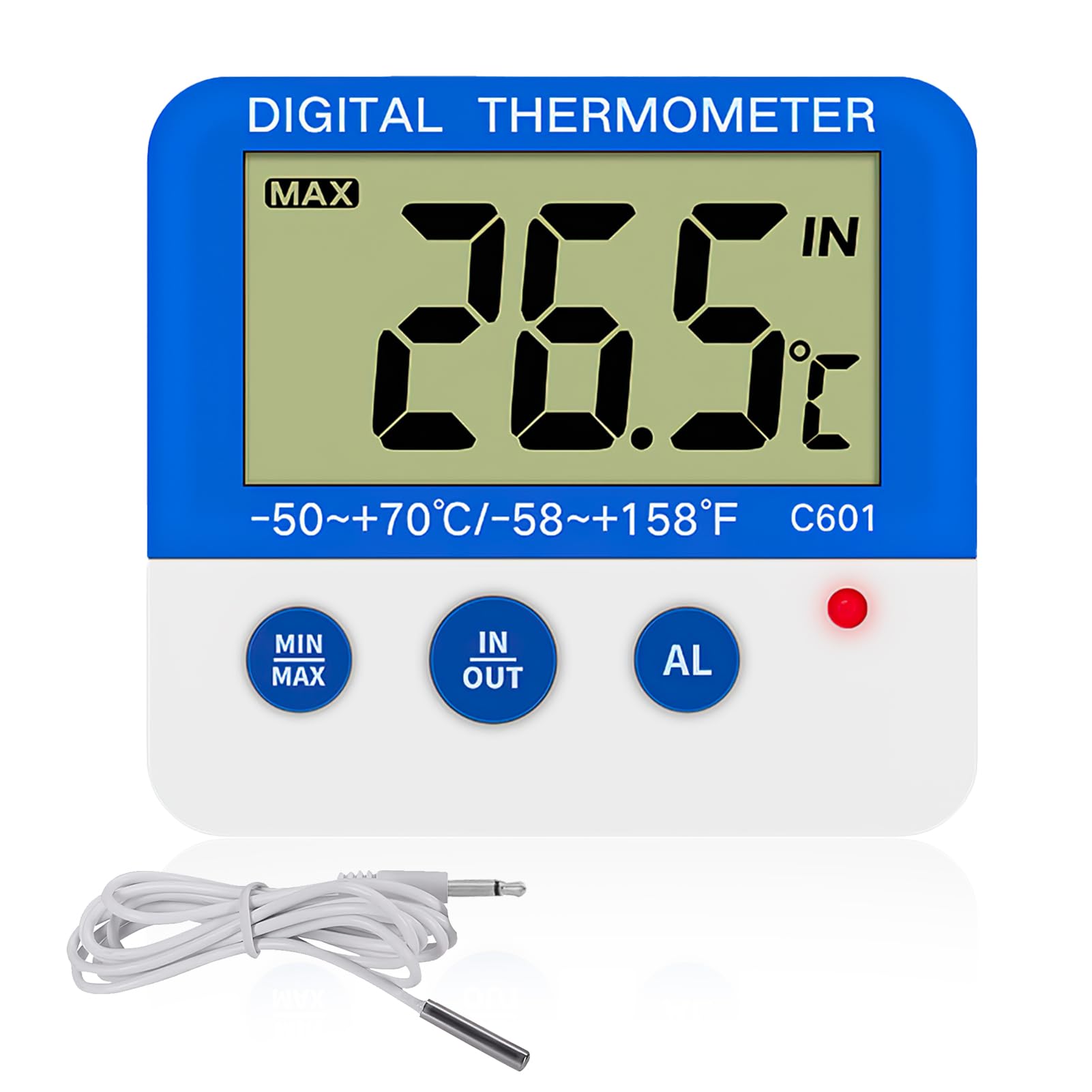 Digital Freezer/Fridge Thermometer with Magnetic Mount and Stander ...