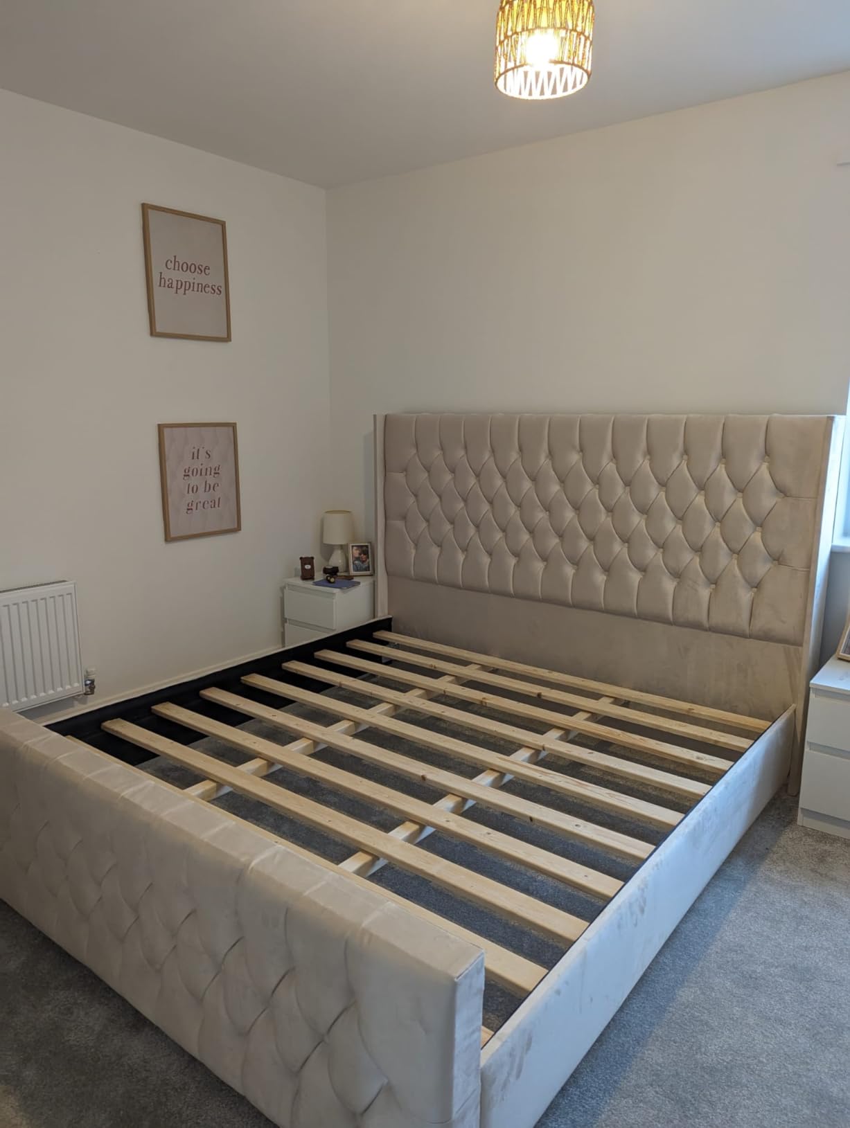 Atomic Sleep Luxury Chesterfield Wingback Bed Frame - Upholstered in ...