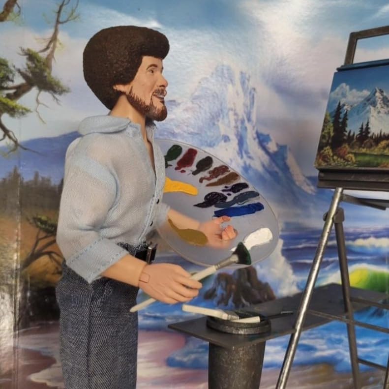 Amazon.com: NECA - Bob Ross – 8” Clothed Action Figure – Bob Ross ...