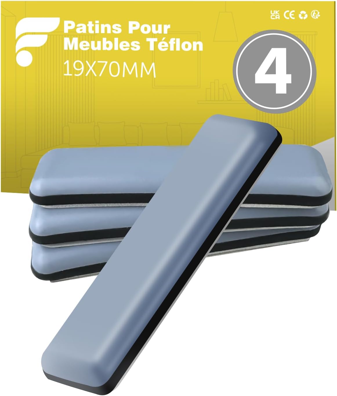 24PCS Patin Glissant PTFE Adhésif Patins en Téflon pour Meubles de ...