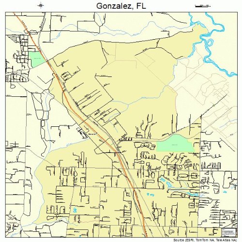 Amazon.com: Large Street & Road Map of Gonzalez, Florida FL - Printed ...