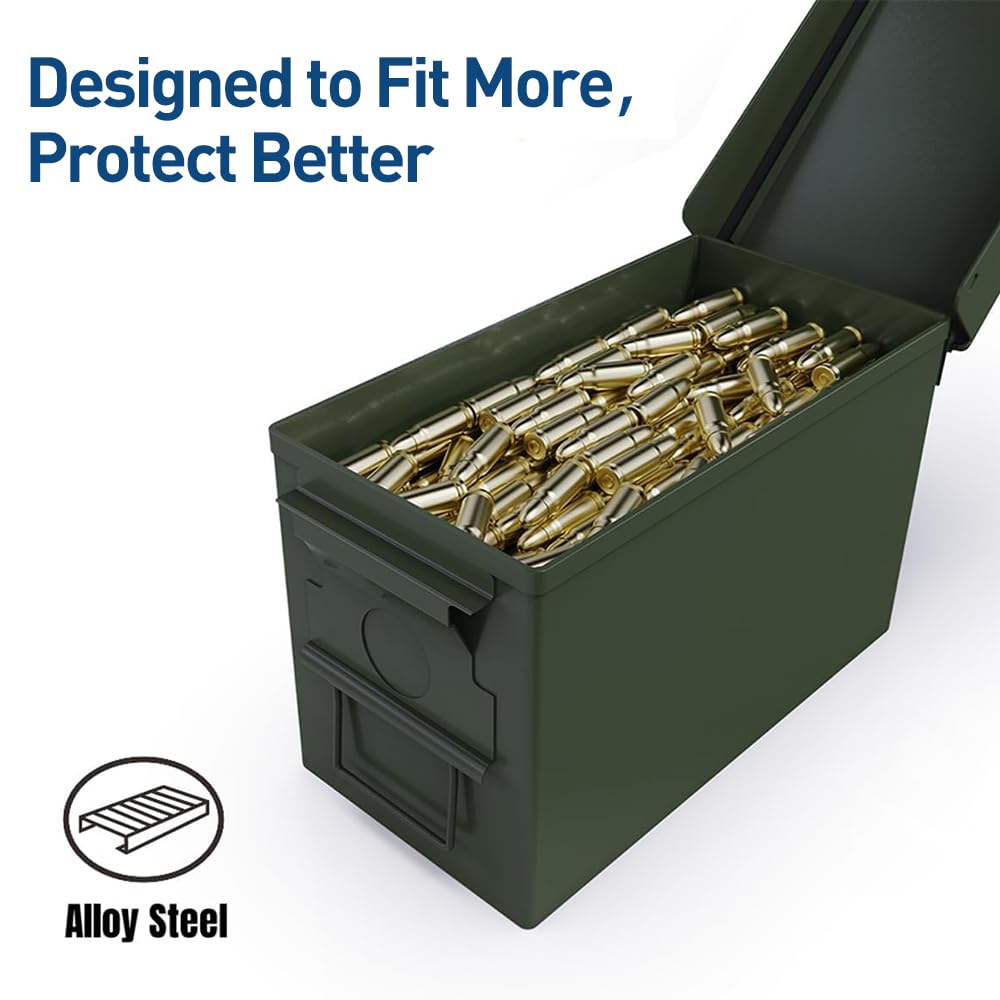 Snapklik.com : 50 Cal Ammo Can Metal 9mm Ammo Box Storage Crate Case ...