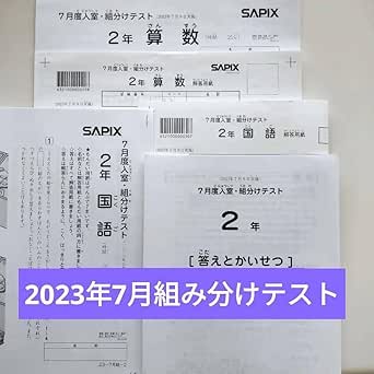 Amazon.co.jp: サピックス 2年生 2023年 7月度入室組分けテスト SAPIX 小2 UEIW : おもちゃ