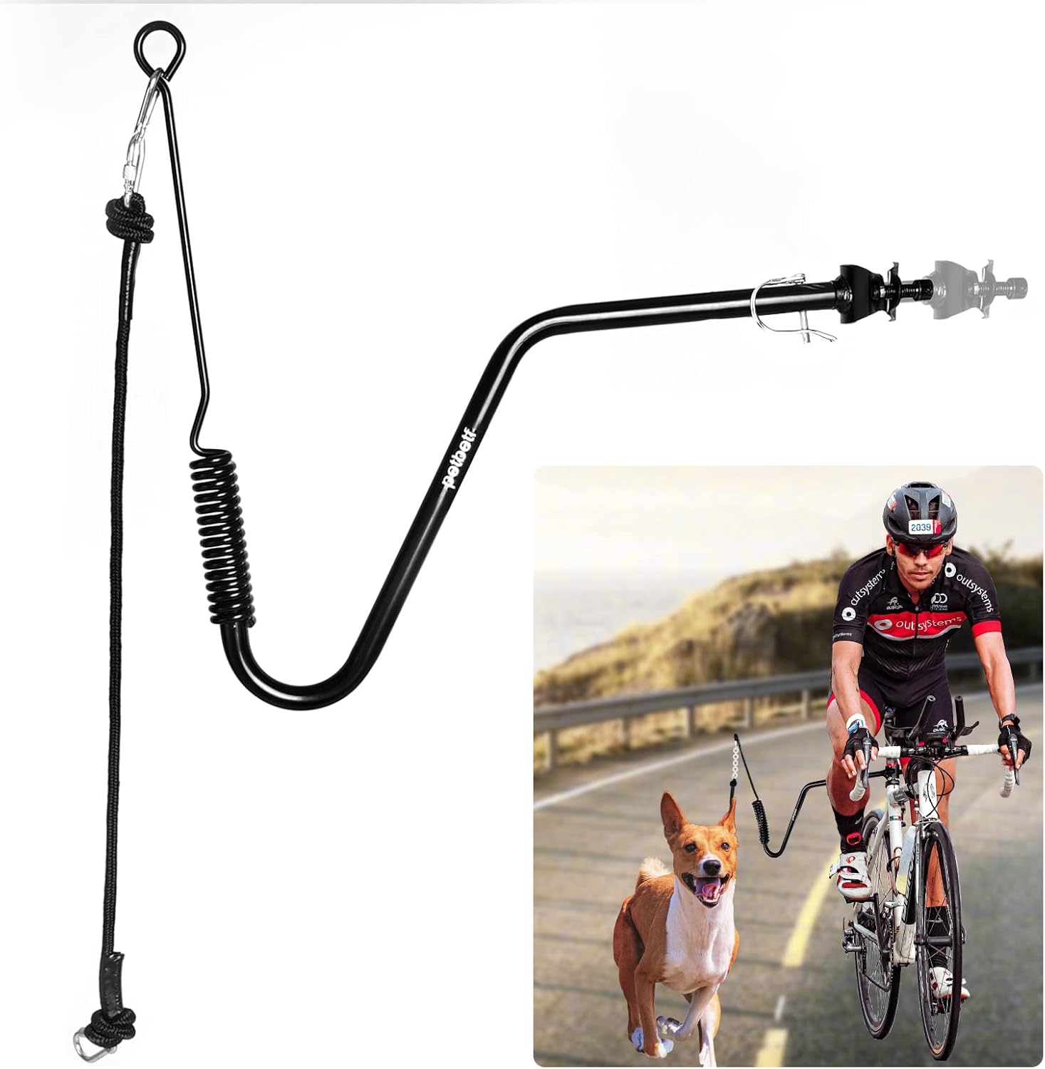 petbetf Dog Bike Leash - Bike Dog Leash Attachment with Shock Absorber, When There is a 40-60 ...
