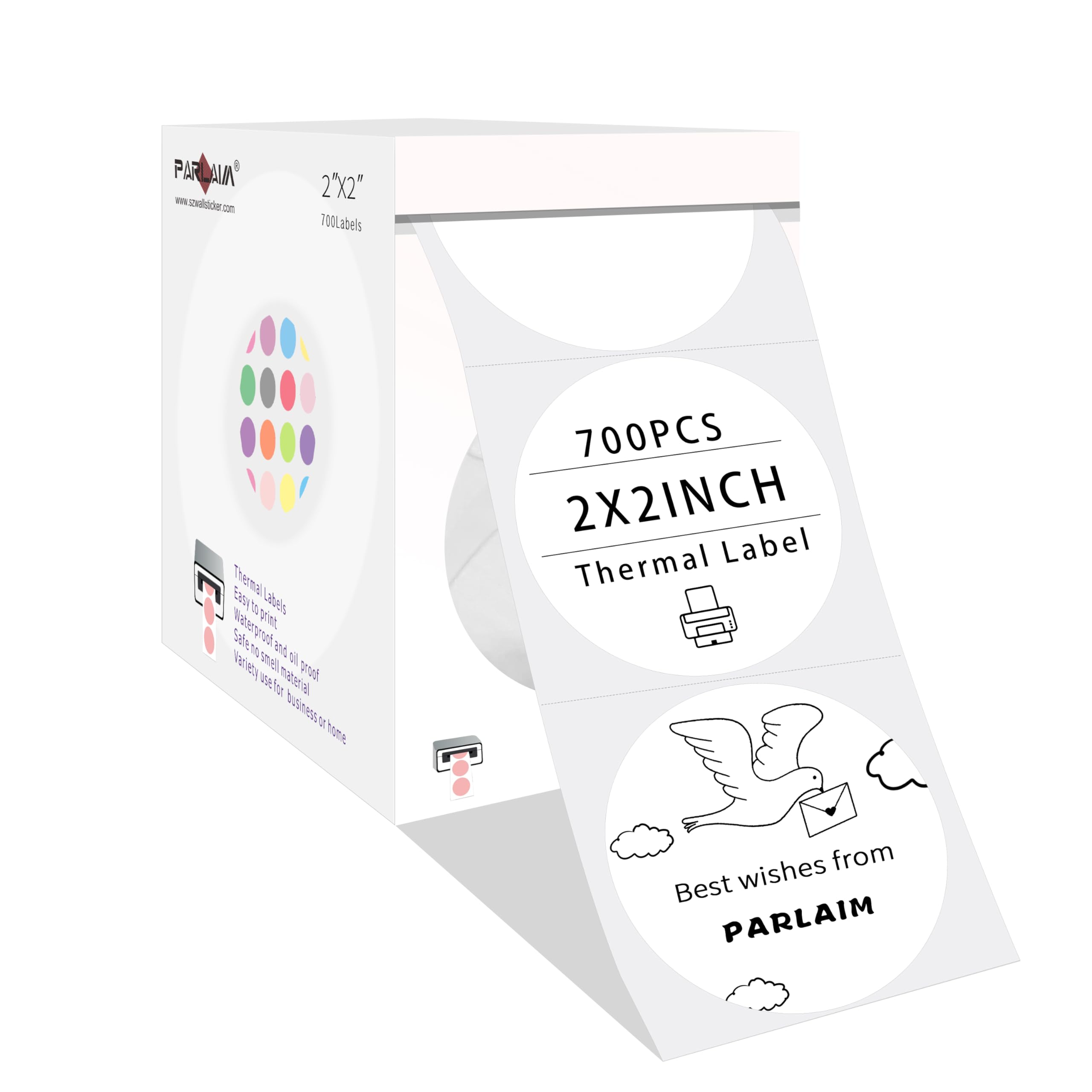 Snapklik.com : PARLAIM 2 Inch Round Direct Thermal Labels,Self-Adhesive ...