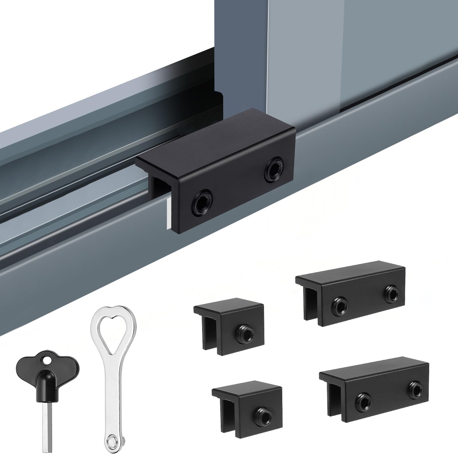 Window Locks, 4 Sets Window Security Lock with Key, Sliding Window Lock ...