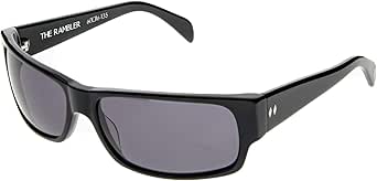 Tres Noir Optics"The Rambler" Sunglasses Shiny Black Mid Sized Wrap at ...