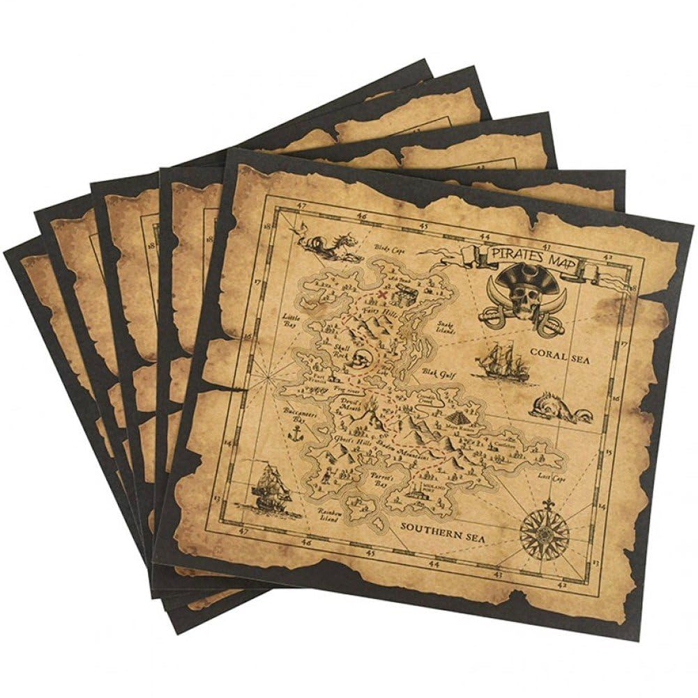 Mappa Pirata Mappa Del Tesoro Del Pirata Con Barca E Elementi