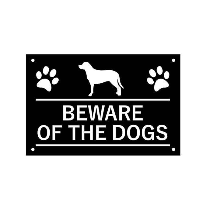 Buy OriginDesigned Beware of The Dogs Sign, Bold Black and White, Easy ...