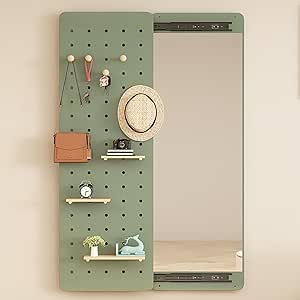 Amazon.com: Hide Wall Mounted Mirror, Full Body Mirror with Pegboard ...