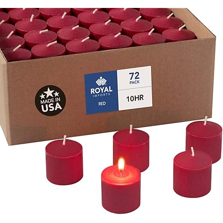 Amazon.com: Light In The Dark Red Votive Candles - Box of 12 Unscented ...