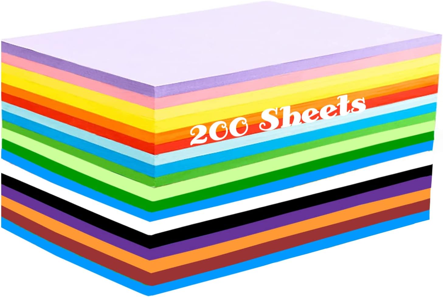 Amazon.com : 200 Sheets Colored Paper, A4 Origami Paper Colored Copy ...