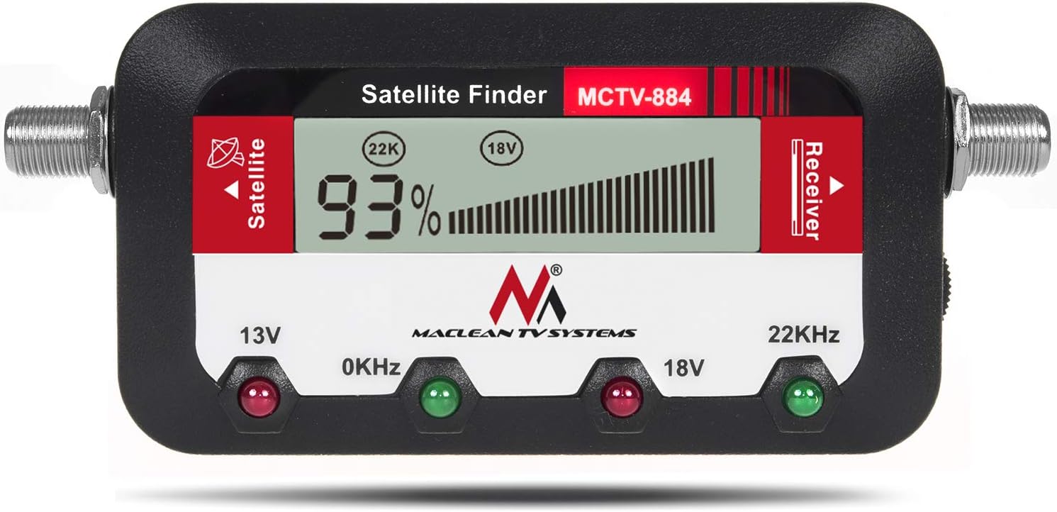 Maclean MCTV-884 Digital Satellite Finder with 25cm F-connection Cable ...