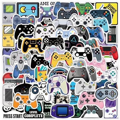 Amazon.com: 120PCS Video Game Stickers Cool Cartoon Gamepad Sticker ...