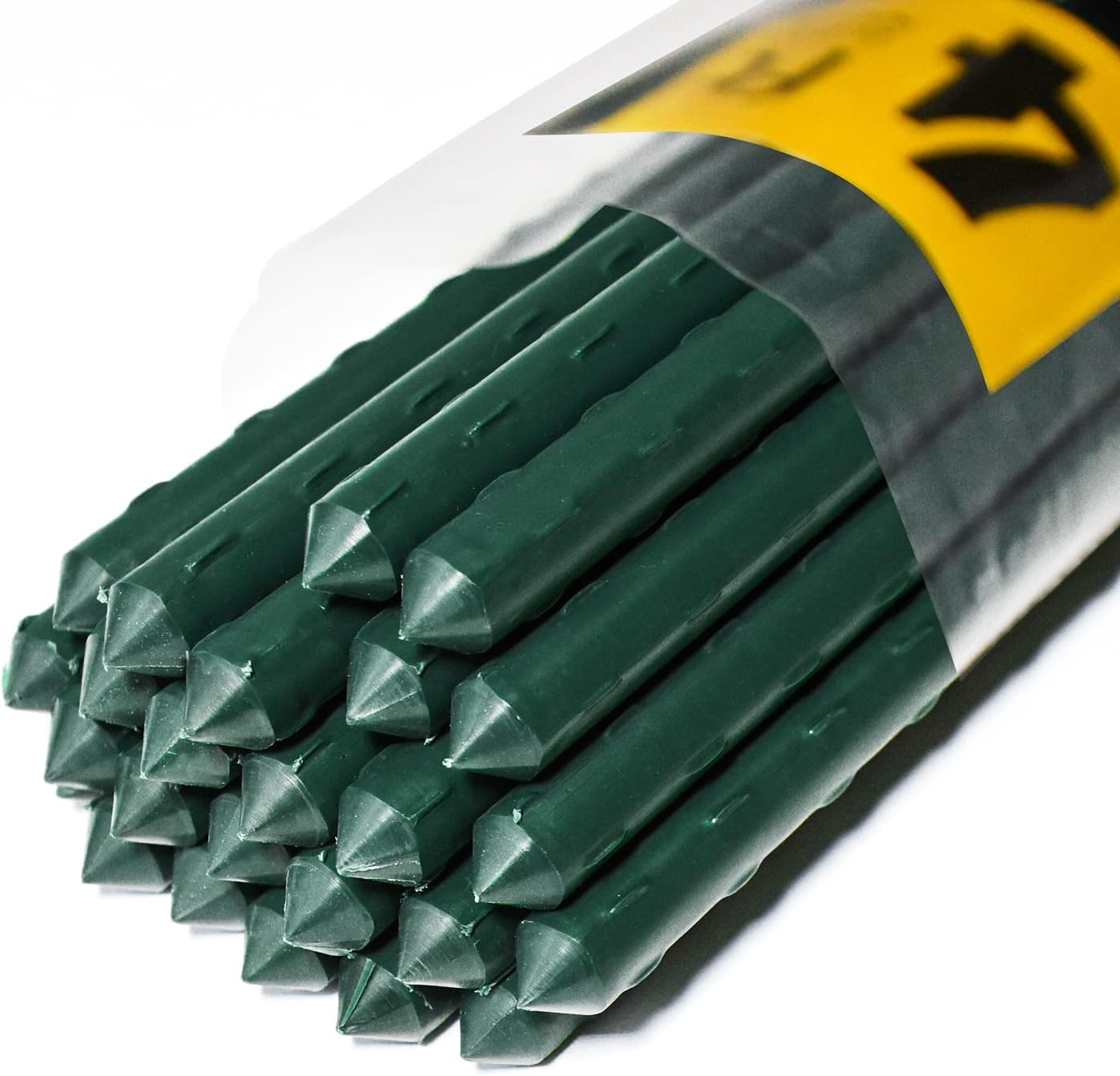 Jollybower 25pcs Steel Plant Stakes 4 Feet, Plastic Coated Metal Garden ...